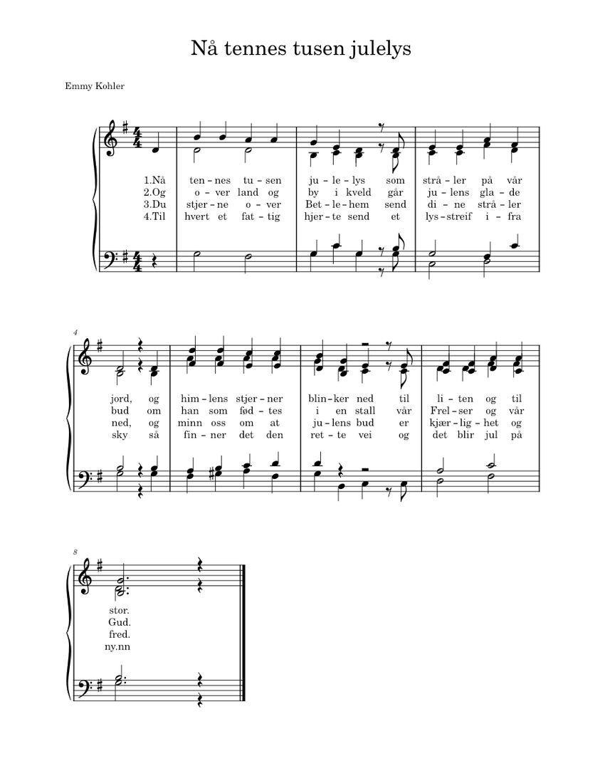 N Tennes Tusen Julelys Emmy Kohler N Tennes Tusen Julelys Sheet n-tennes-tusen-julelys-emmy-kohler-n-tennes-tusen-julelys-sheet