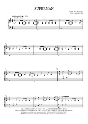 superman Sheet Music for Piano (Solo) Easy | MuseScore.com