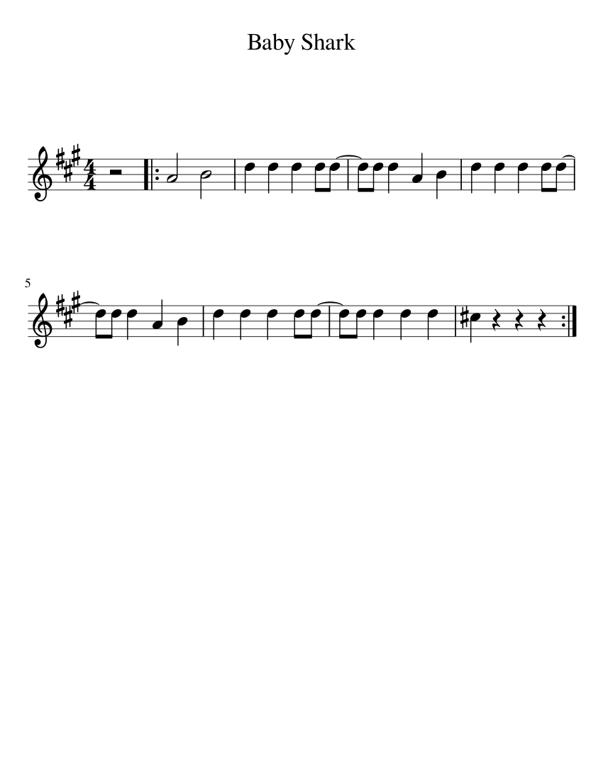 Baby Shark Sheet music for Piano (Solo) Easy | Musescore.com