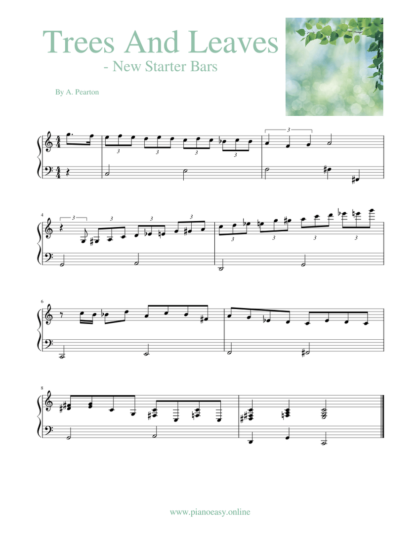 Trees And Leaves - New Starter Bars Sheet music for Piano (Solo) Easy ...
