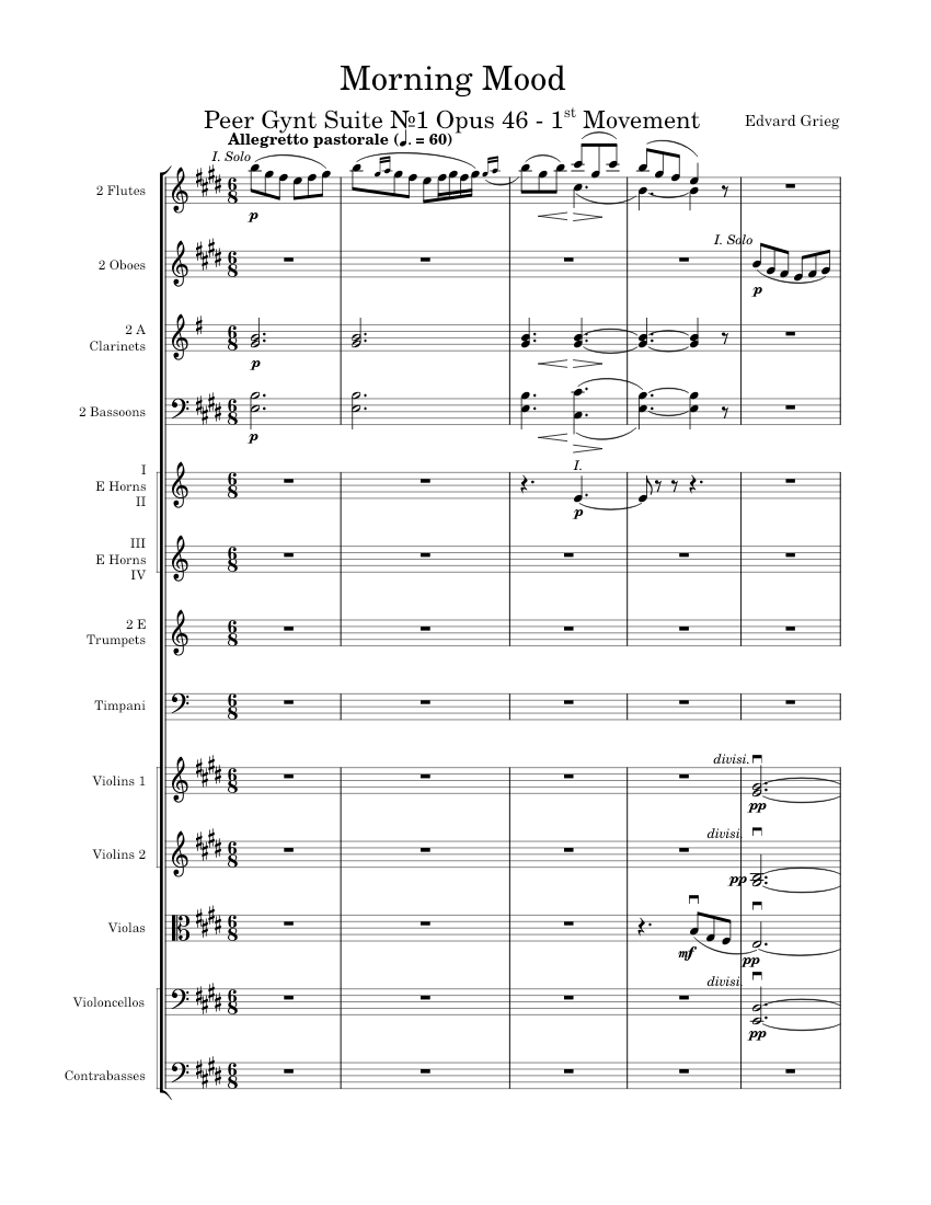 Morning Mood, Peer Gynt Suite №1 (First Movement) Op.46 by Edvard Grieg ...