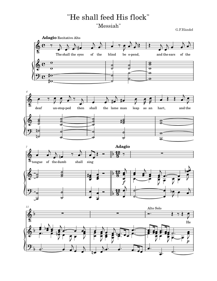 Messiah, HWV 56 – Georg Friedrich Händel Sheet music for Piano, Vocals ...