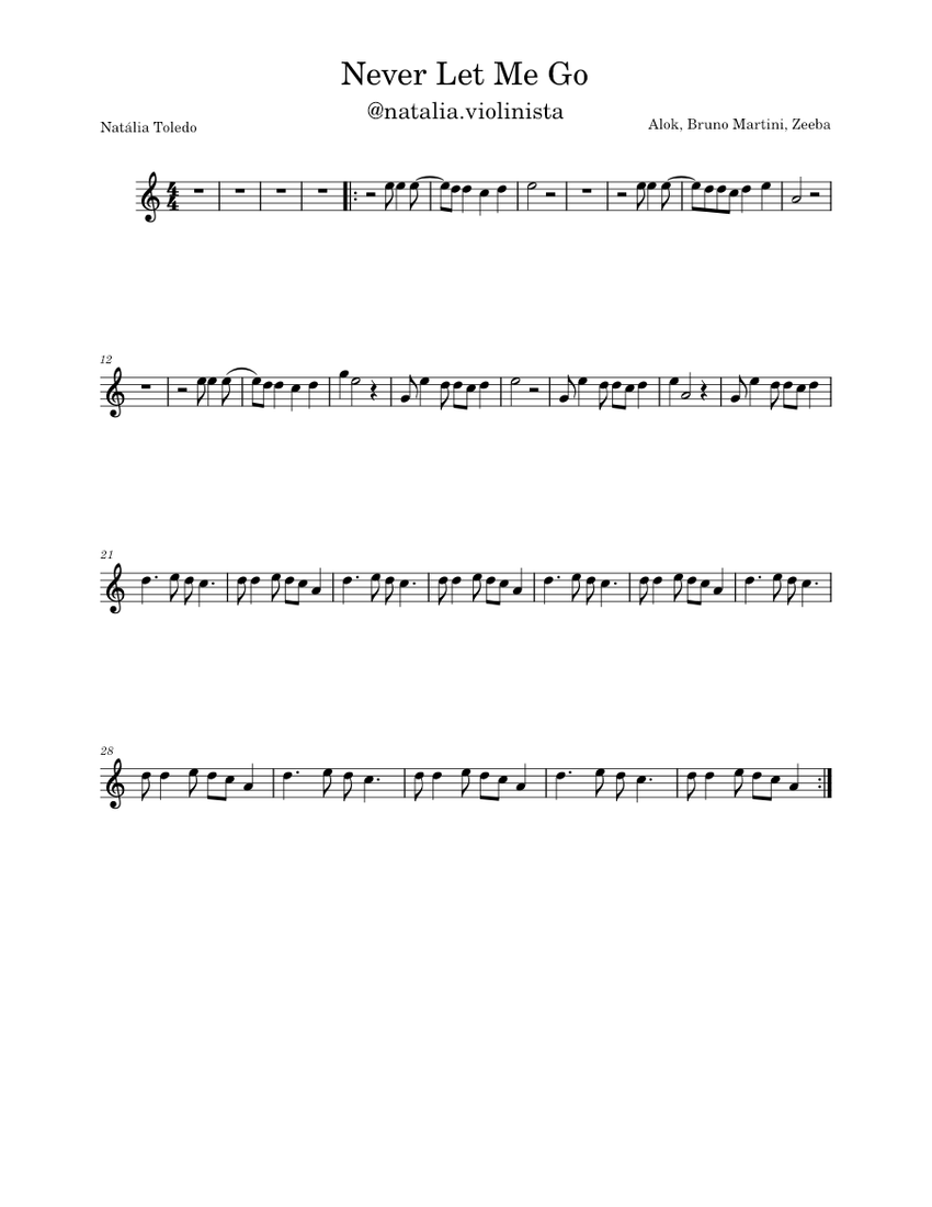 Never let me go – Alok Sheet music for Piano (Solo) Easy | Musescore.com