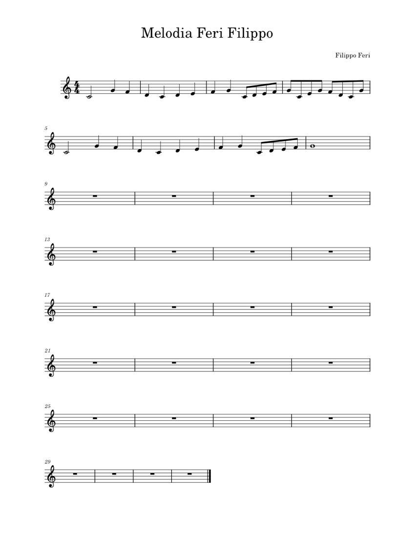 Melodia Feri Filippo – Filippo Feri Melodia Feri Filippo Sheet music for Piano (Solo ...
