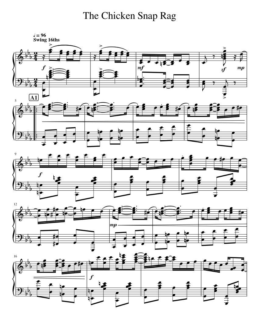 The Chicken Snap Rag Sheet music for Piano (Solo) | Musescore.com