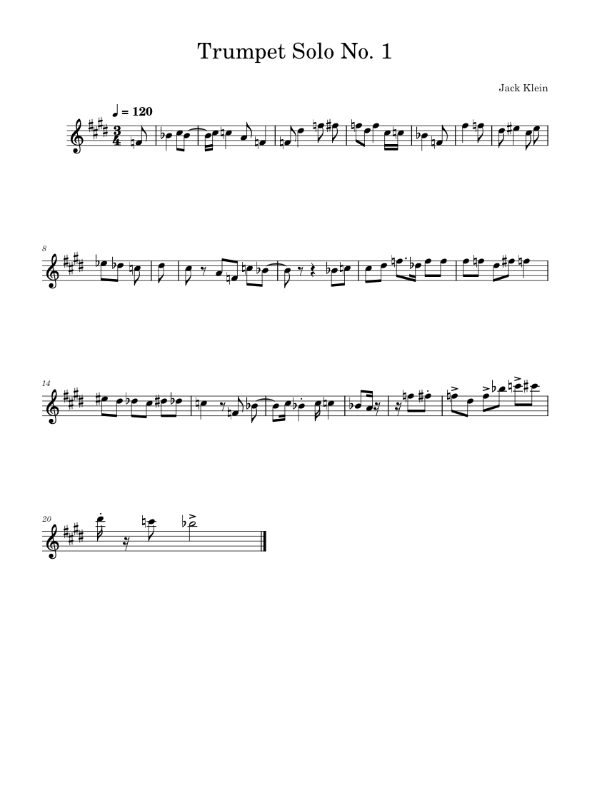 Trumpet_Solo_No._1 Sheet Music for Trumpet in b-flat (Solo) | MuseScore.com
