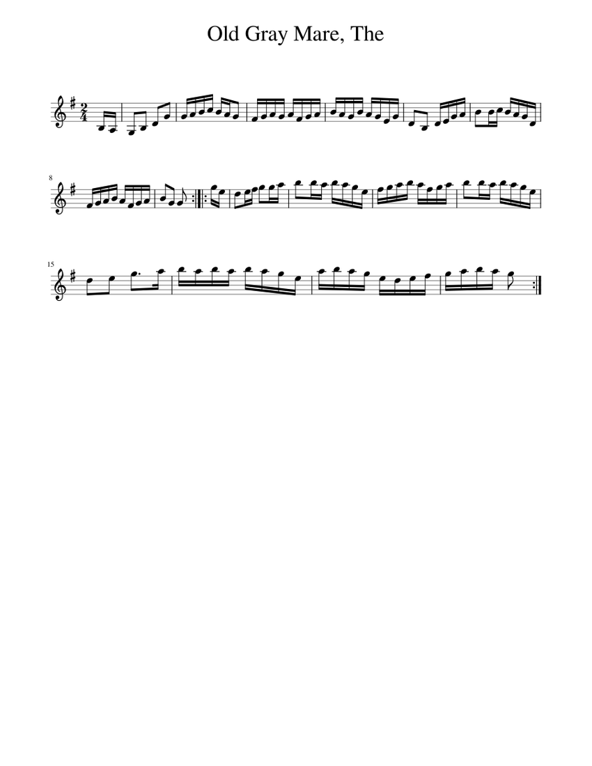The Old Gray Mare Sheet Music for Piano (Solo) easy | MuseScore.com