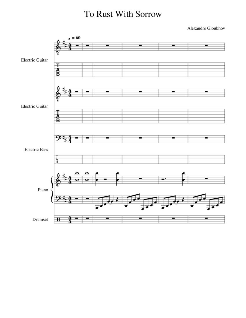 Projet Personnel 2022-2023: "To Rust With Sorrow" Sheet music for Piano ...