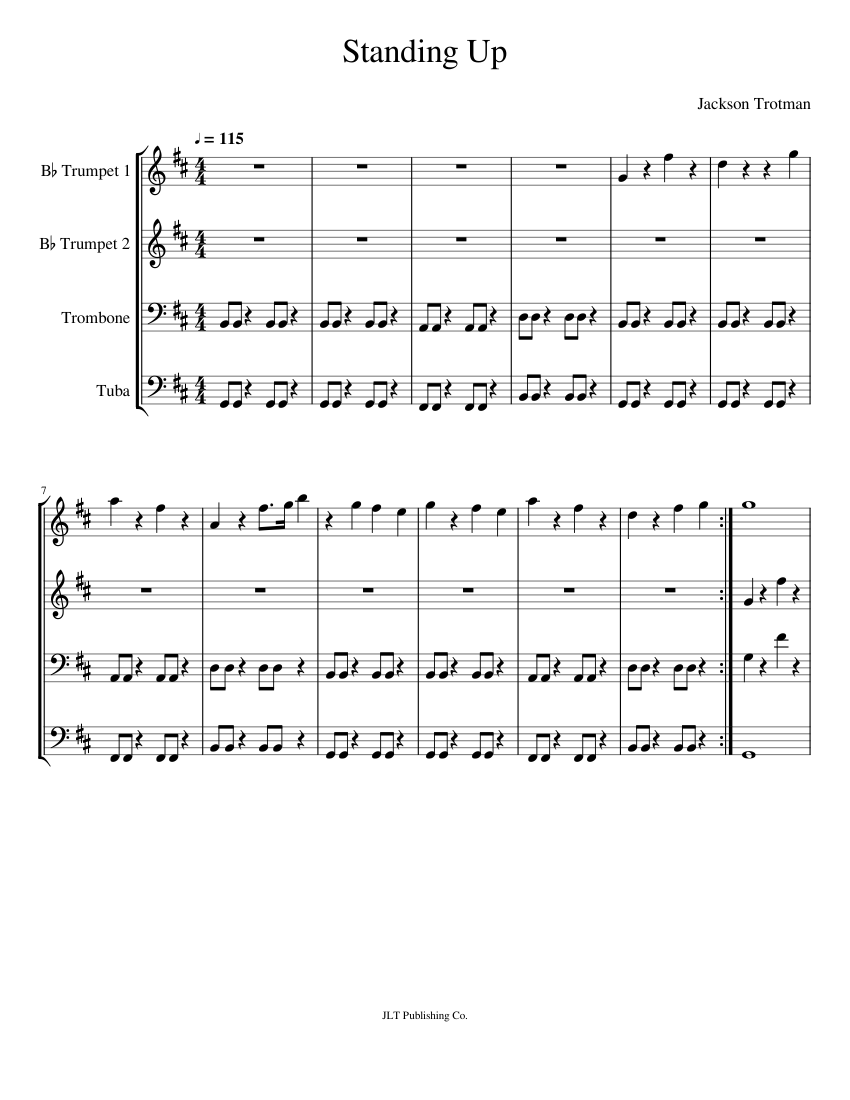 Standing Up Sheet music for Trombone, Tuba, Trumpet in b-flat (Mixed ...