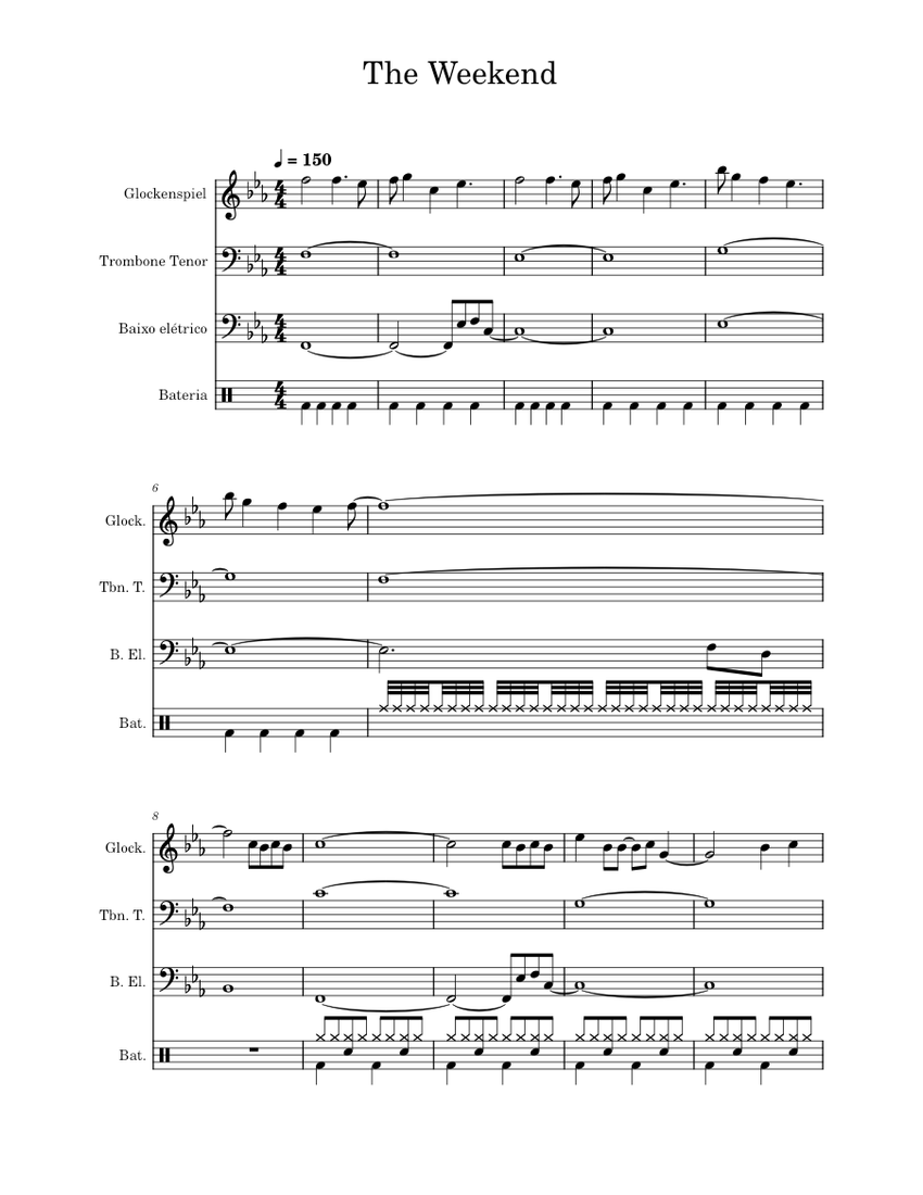 The Weekend -Recital DAVI Sheet music for Trombone tenor, Glockenspiel ...