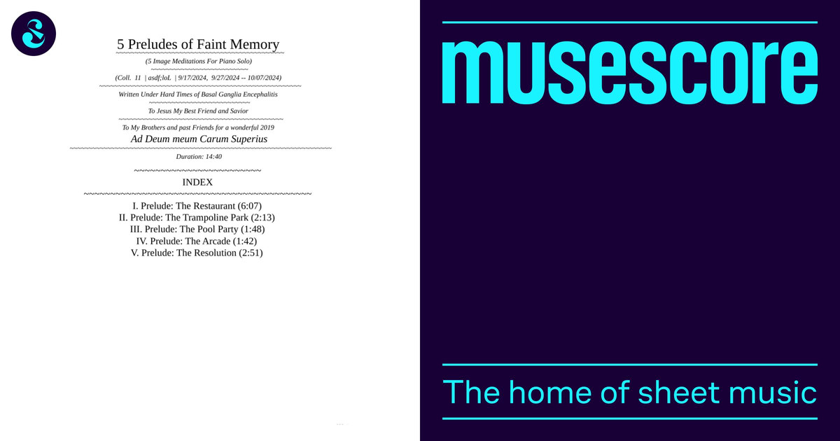 [ROUGH DRAFTS] - 5 Poems of Faint Memory - Coll. 11 Sheet music for ...