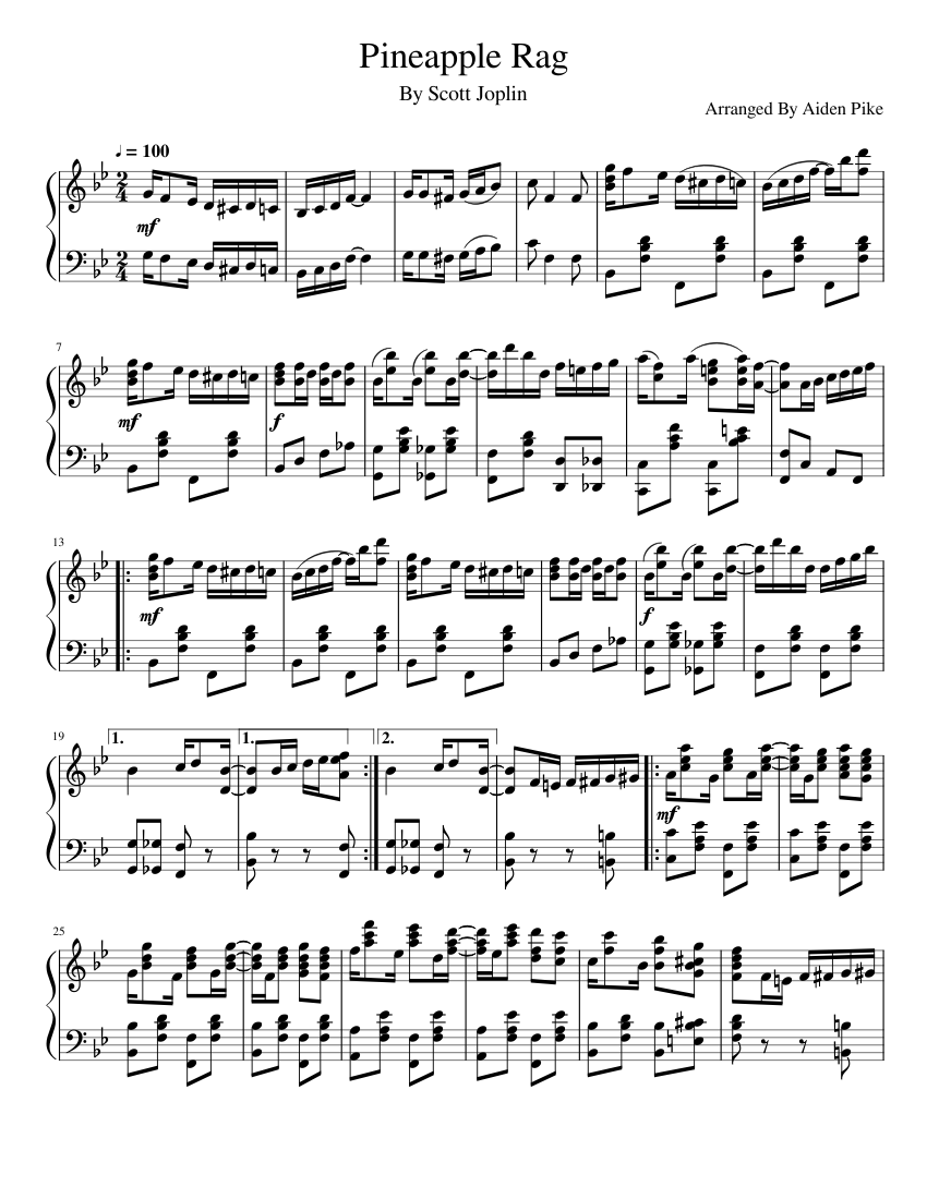 Pineapple Rag Sheet music for Piano (Solo) | Musescore.com