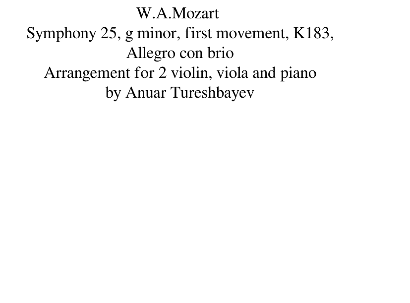 W.A.Mozart - Symphony No. 25 "The Little G minor Symphony" - 1st ...