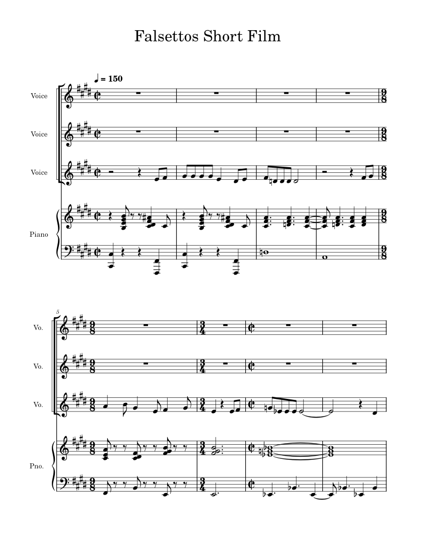 Falsettos - falsettoland reprise – Misc Soundtrack Sheet music for ...