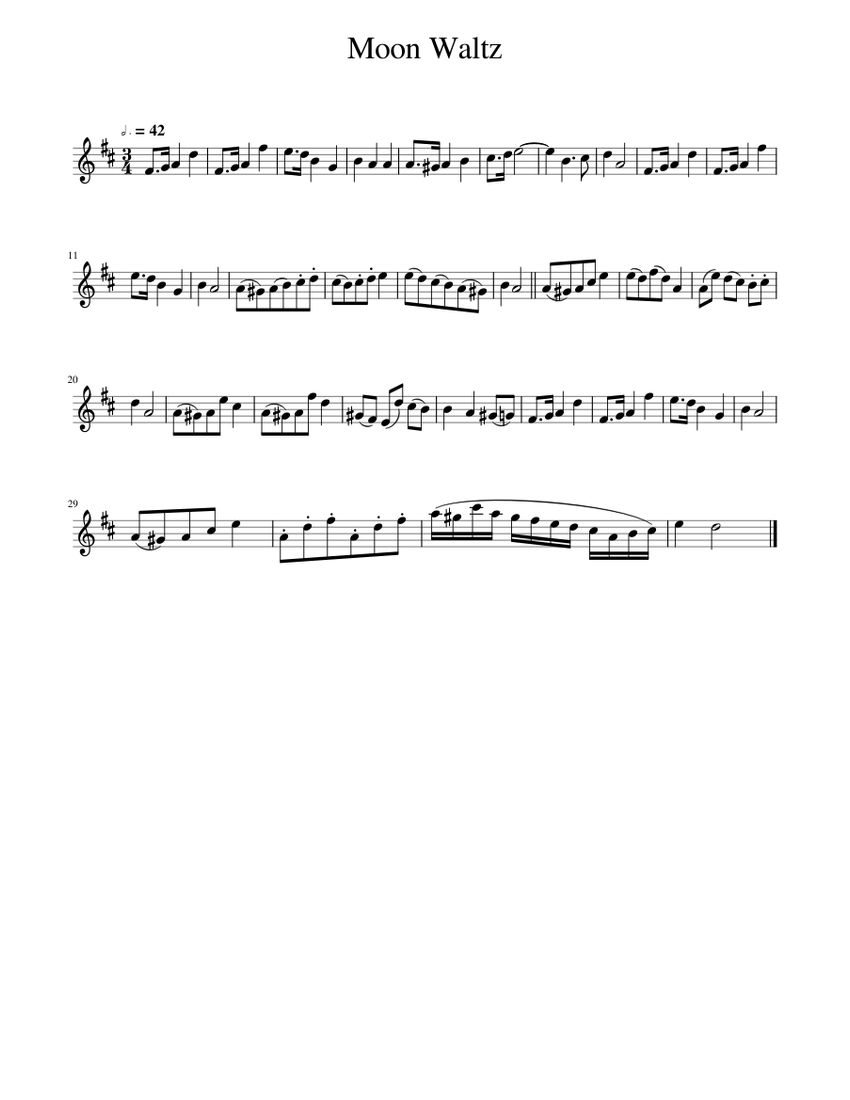 Moon Waltz Sheet Music for Piano (Solo) Easy | MuseScore.com