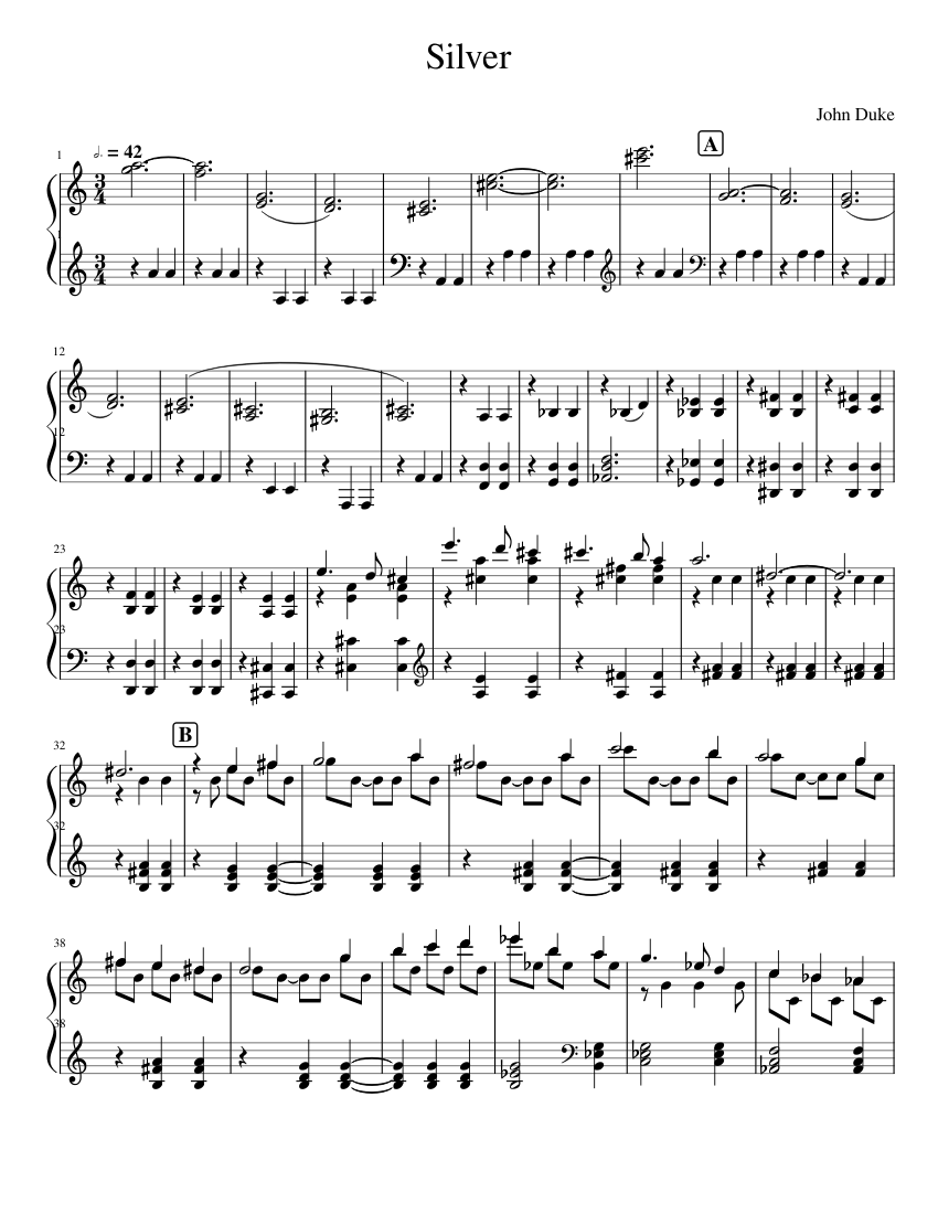 Silver Sheet music for Piano (Solo) | Musescore.com