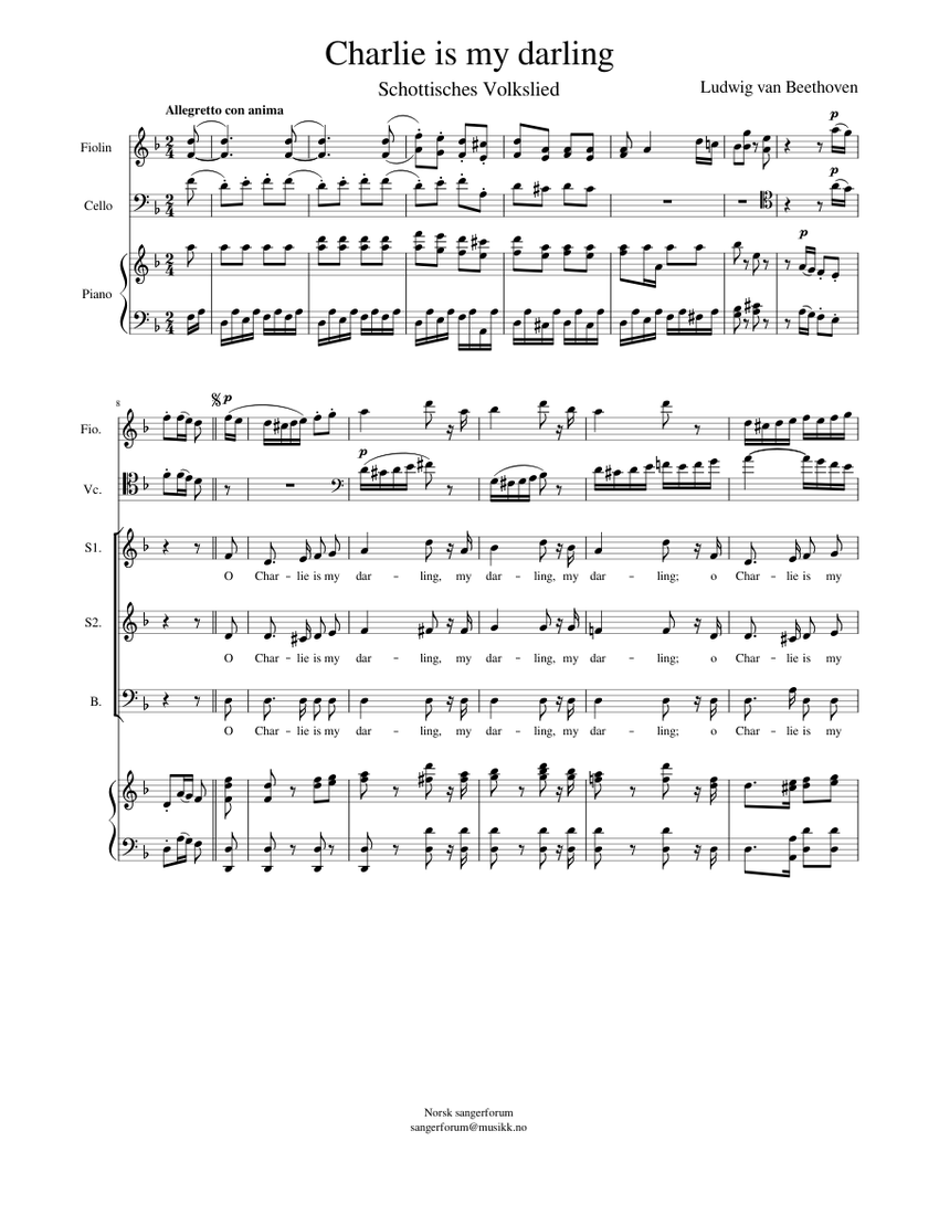 Charlie is my darling Sheet Music for Piano, Soprano, Bass voice ...
