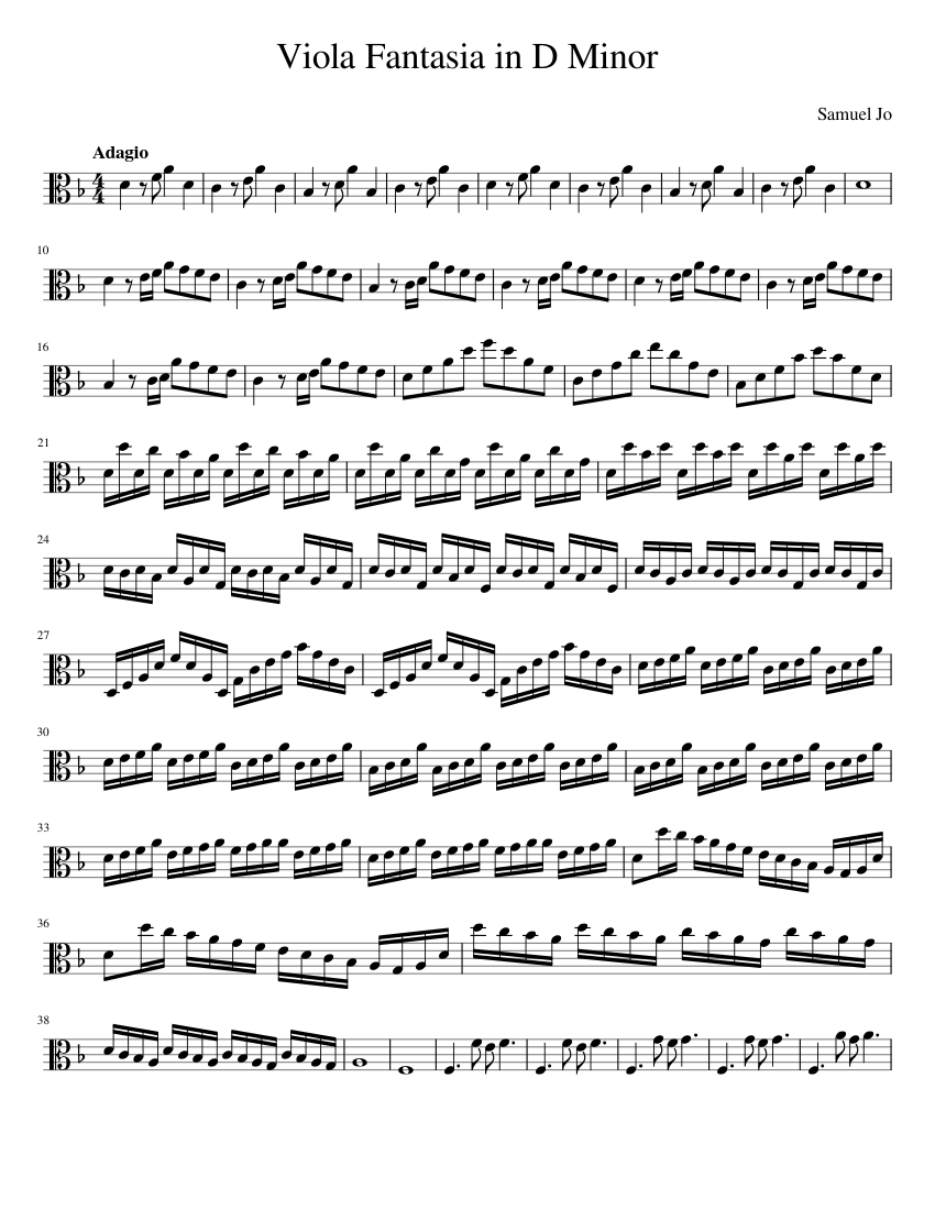 Viola Fantasia in D Minor Sheet music for Viola (Solo) | Musescore.com