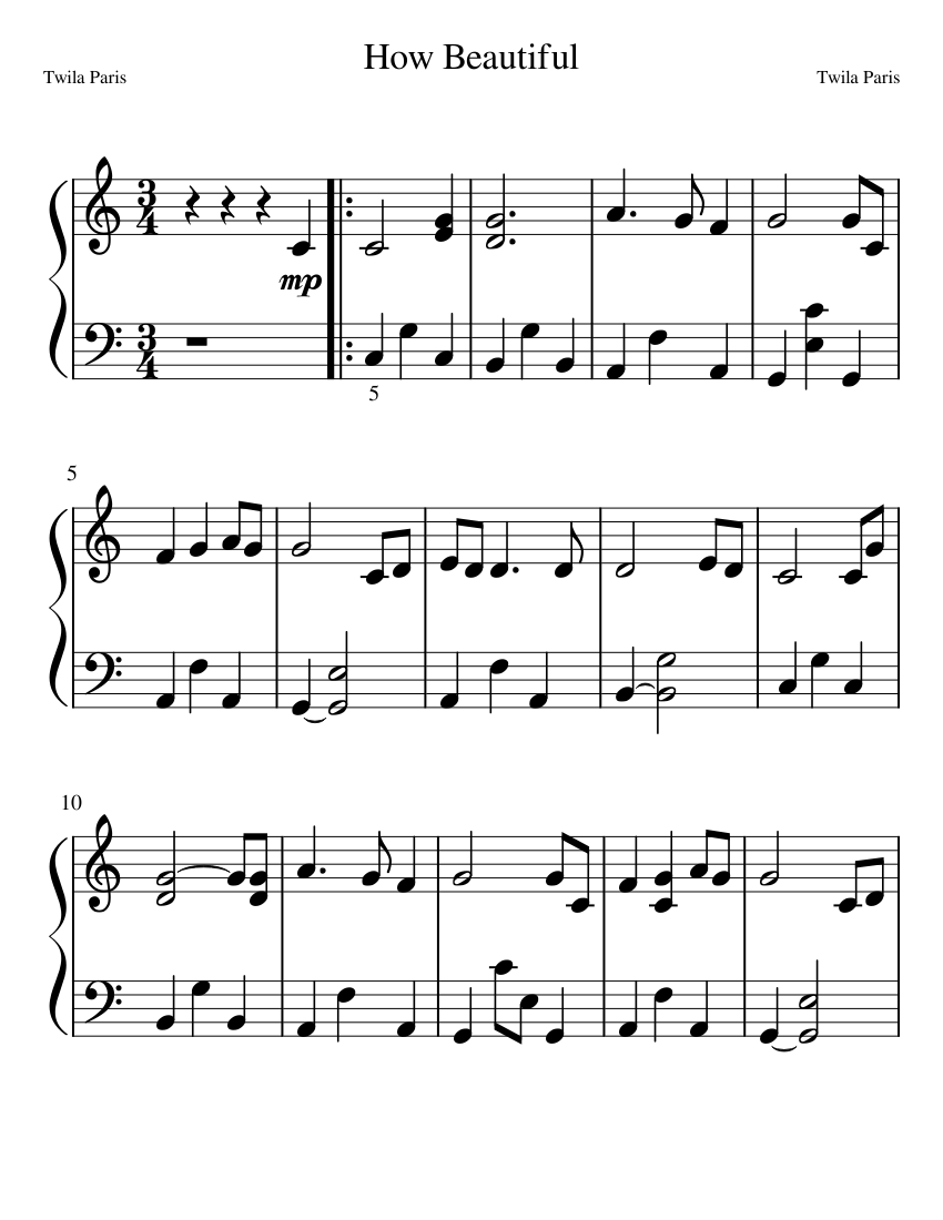 How Beautiful Sheet Music for Piano (Solo) Easy | MuseScore.com