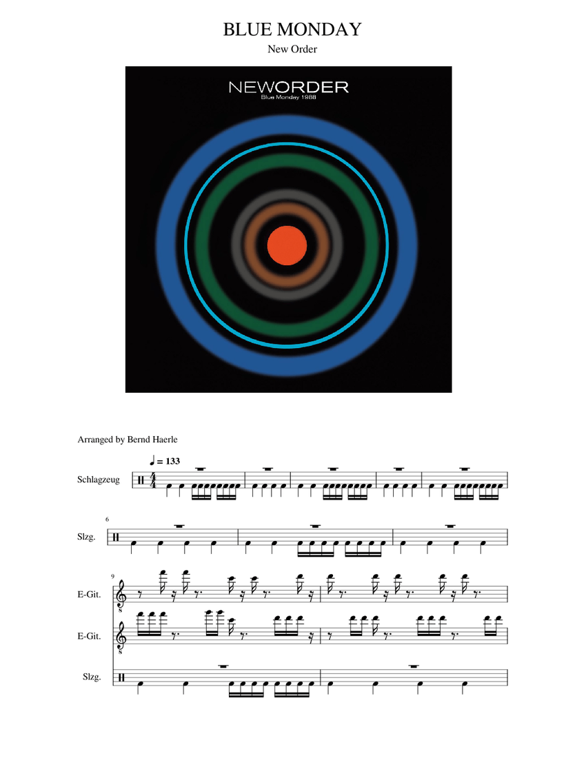 BLUE MONDAY Sheet Music for Vocals, Tambourine, Flute, Guitar & more ...