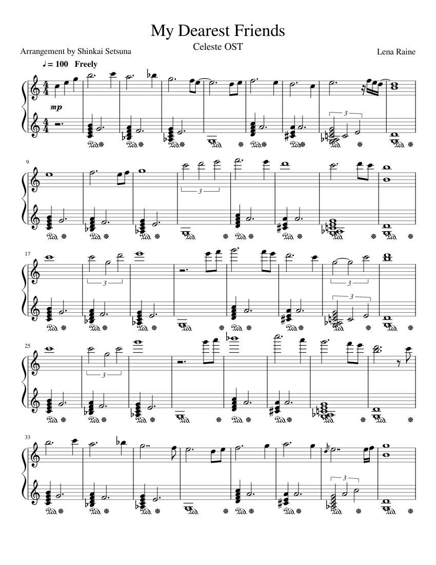 My Dearest Friends Sheet Music for Piano (Solo) easy | MuseScore.com