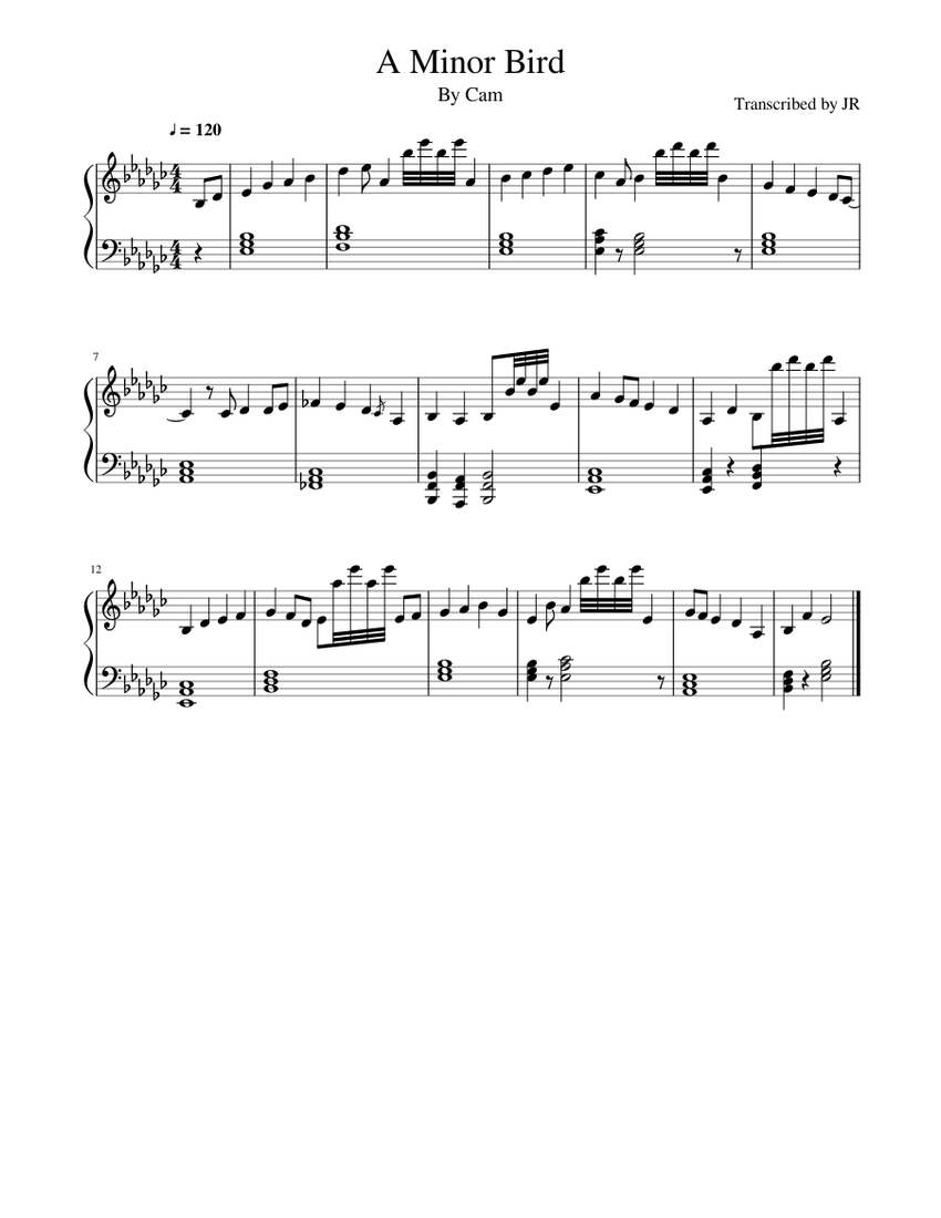 A Minor bird Sheet music for Piano (Solo) | Musescore.com