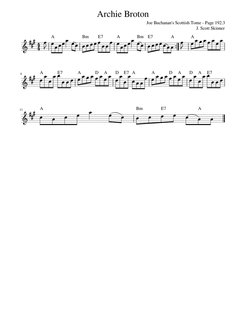 Archie Broton Sheet music for Piano (Solo) | Musescore.com