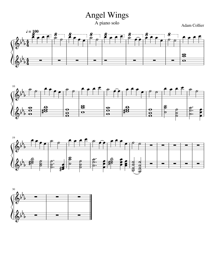 Angel Wings Sheet Music for Piano (Solo) easy | MuseScore.com