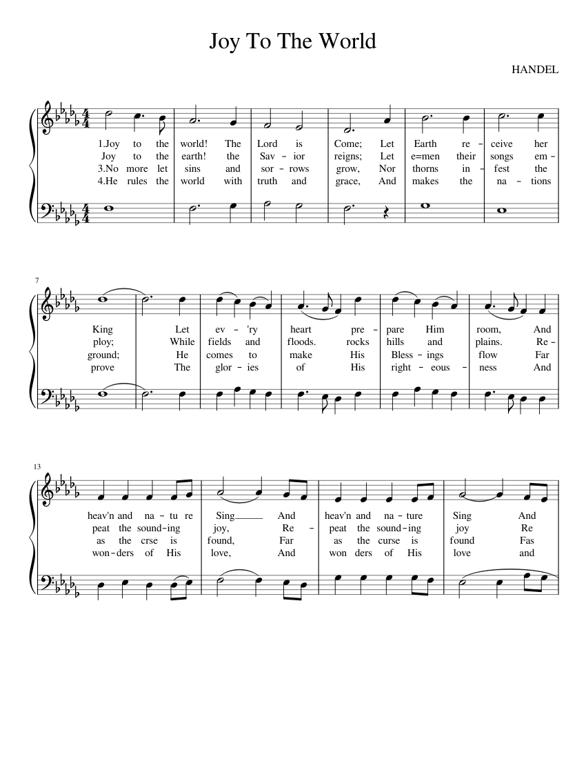 Joy To The World - piano tutorial