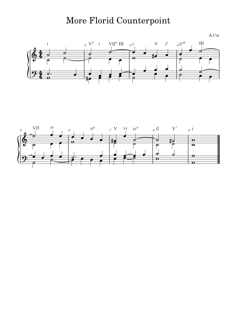 More Florid Counterpoint Exercises - piano tutorial