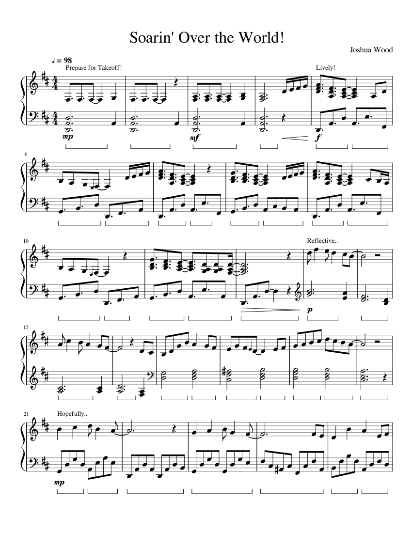 Soarin' Over the World! Sheet music for Piano (Solo) | Musescore.com