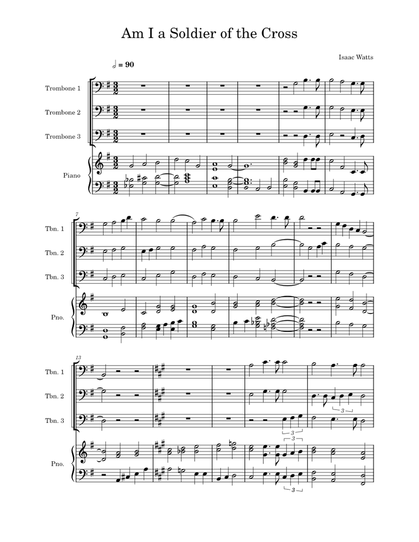 Am I a soldier of the cross – Misc Traditional Sheet Music for Piano ...