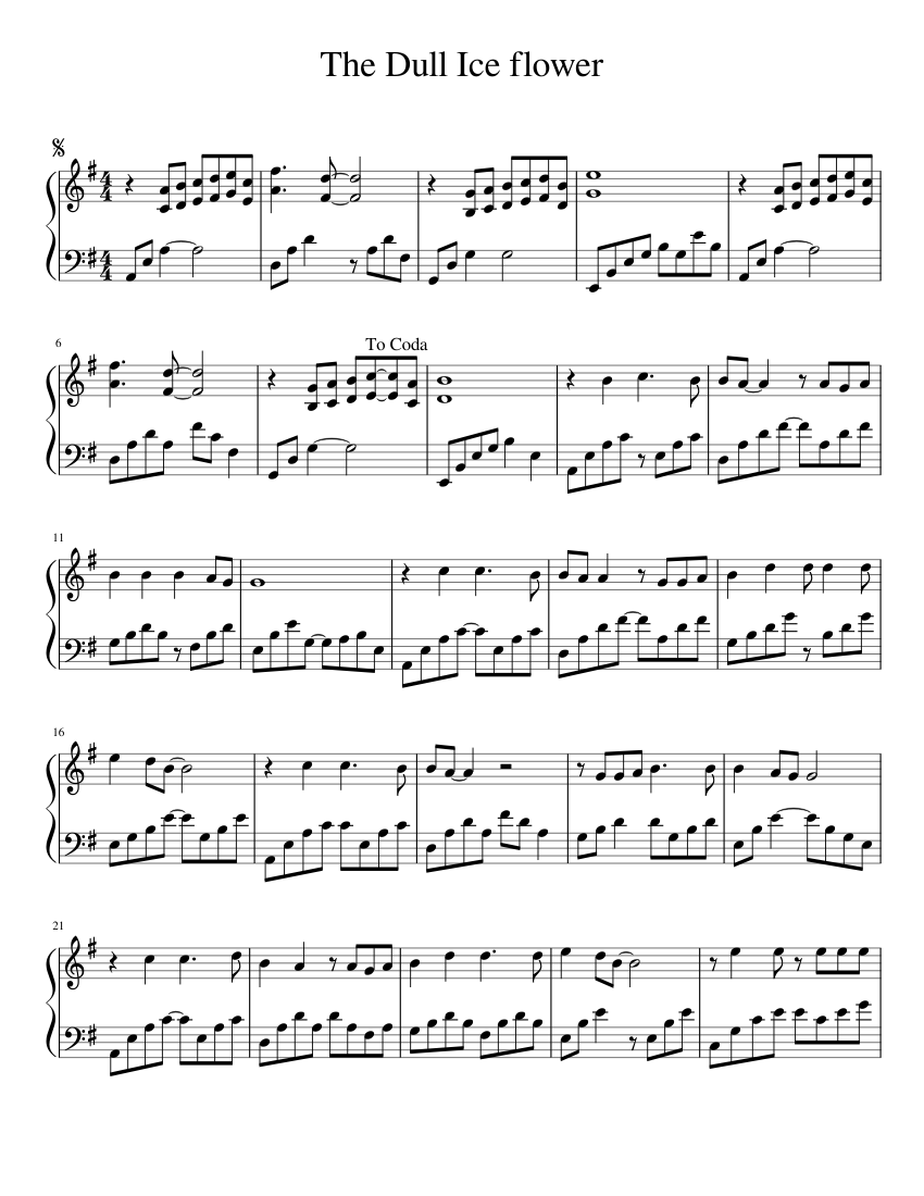 The Dull Ice flower Sheet Music for Piano (Solo) | MuseScore.com