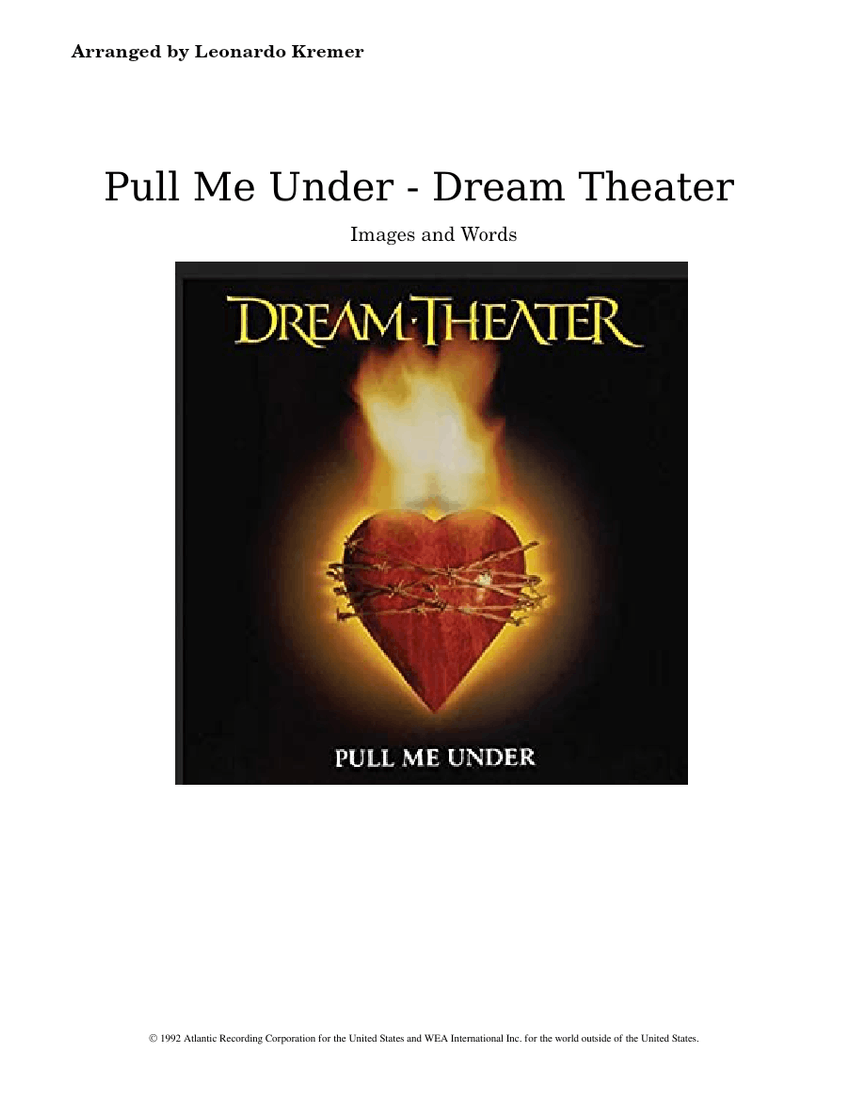 Pull Me Under - Dream Theater Sheet Music and Tab for Piano, Vocals ...
