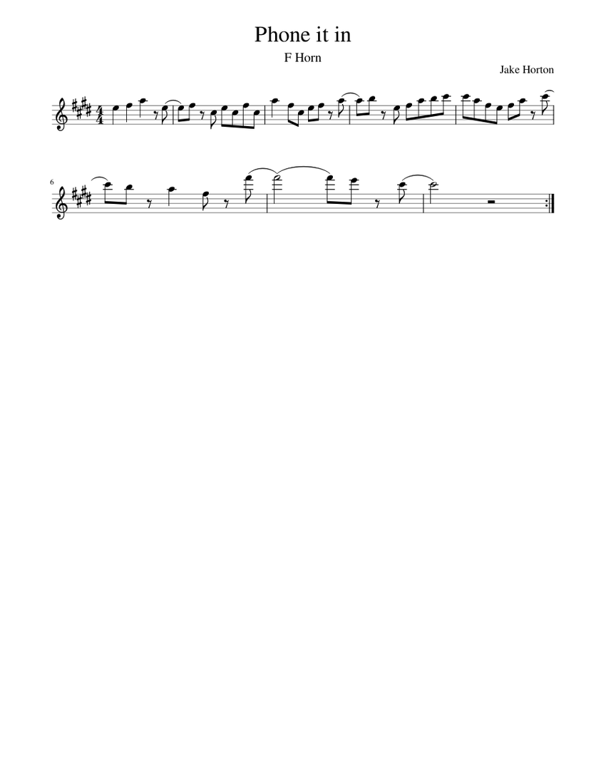 Phone_it_in Sheet music for French horn (Solo) | Musescore.com