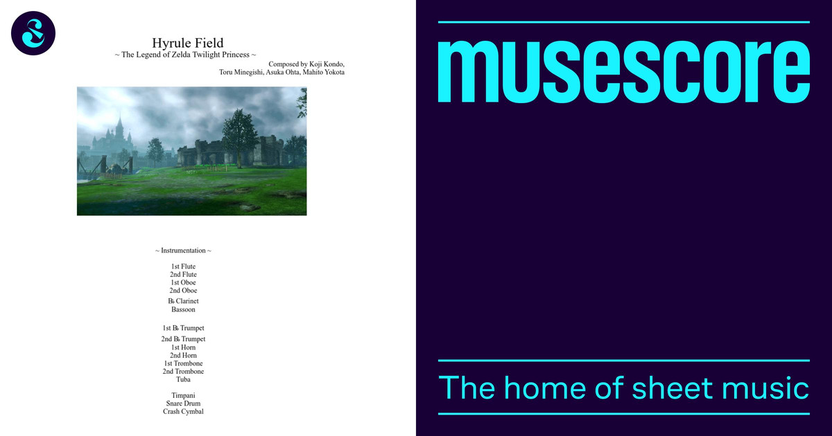 Hyrule Field ~ The Legend of Zelda Twilight Princess~ Sheet music for Tuba, Bassoon, Timpani ...