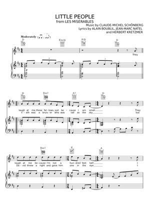 Play Official version of Little People Sheet Music by Alain Boublil and ...