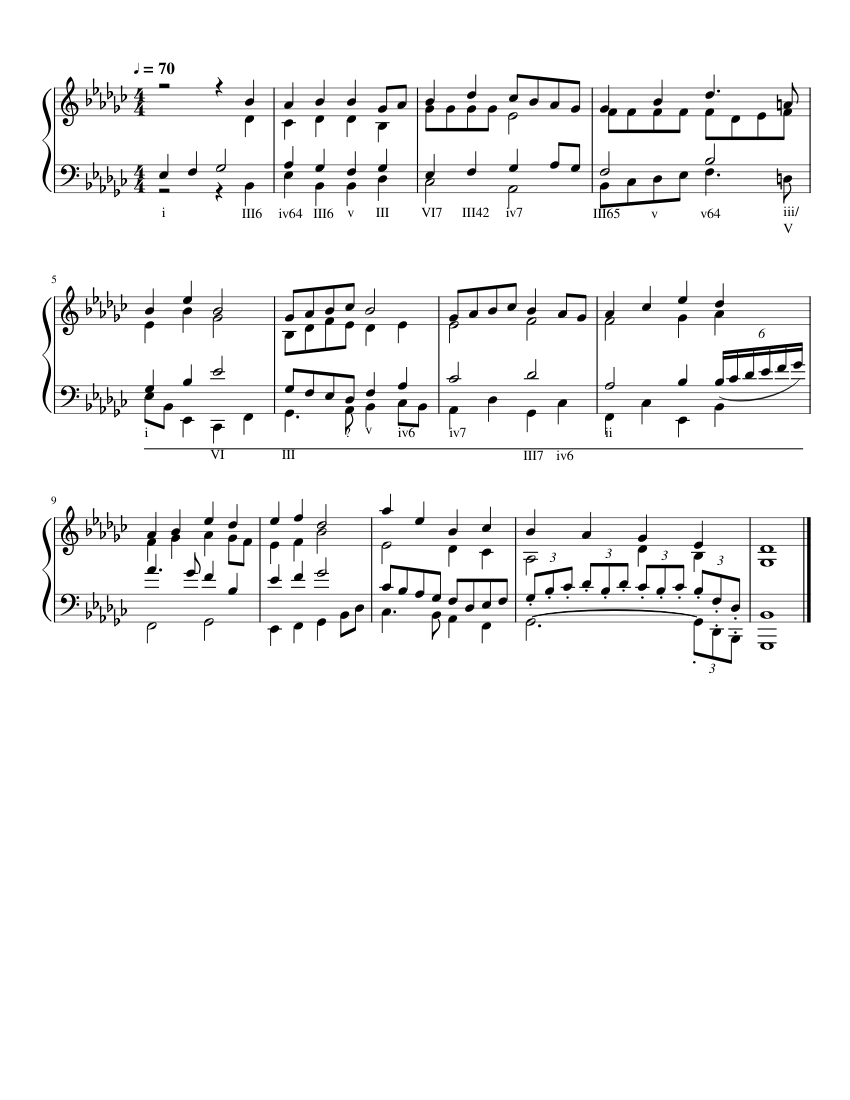 Chorale in Eb Minor Condensed Score Sheet music for Piano (Solo ...