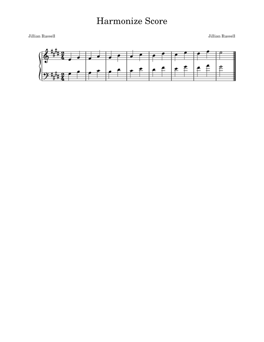 Harmonize Score Sheet music for Piano (Solo) Easy | Musescore.com