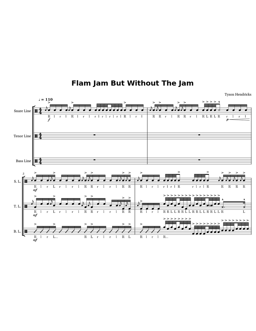 Flam_Jam_But_Without_The_Jam Sheet music for Snare drum, Tenor drum ...