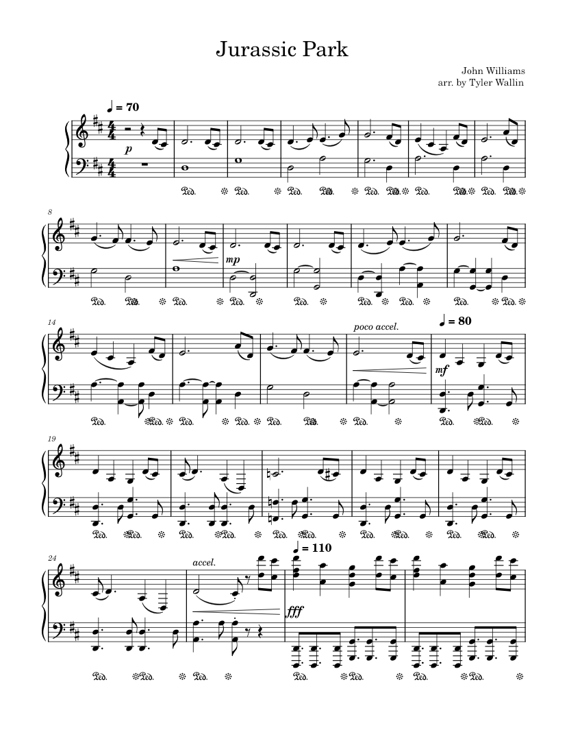 Theme from "Jurassic Park" || composed by John Williams Sheet Music for ...