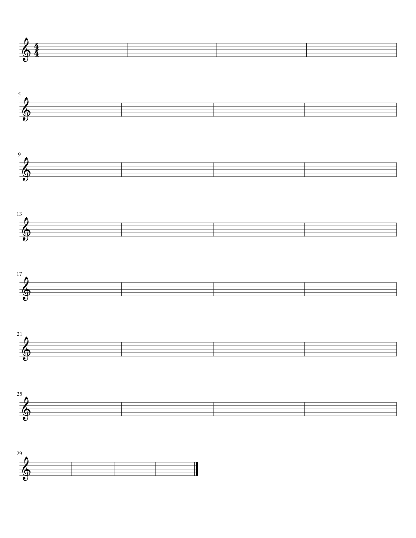 blank notes sheet Sheet Music for Piano (General Handbell Ensemble ...