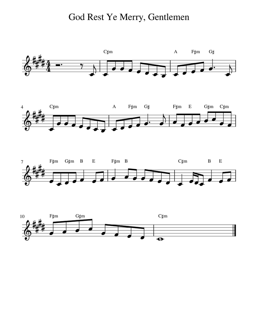 God Rest Ye Merry Gentlemen Sheet music for Piano (Solo) Easy ...
