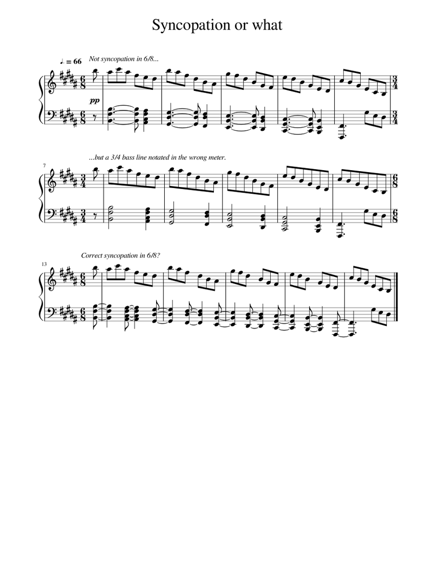 Syncopation or what Sheet music for Piano (Solo) Easy | Musescore.com