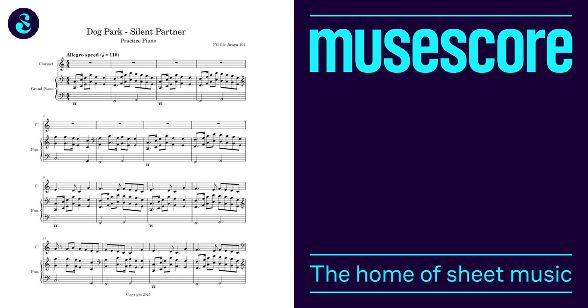 Dog Park - Silent Partner Sheet Music for Piano, Clarinet other (Solo ...