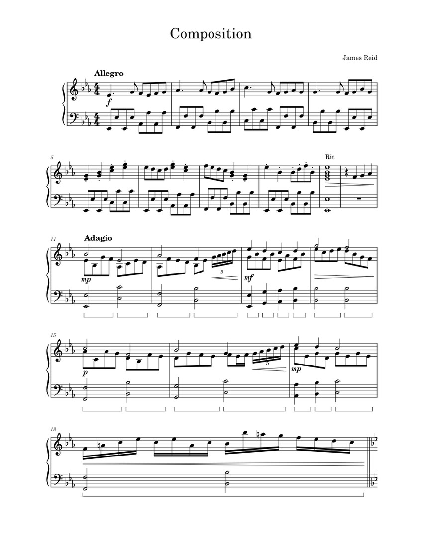 Composition Sheet Music for Piano (Solo) | MuseScore.com