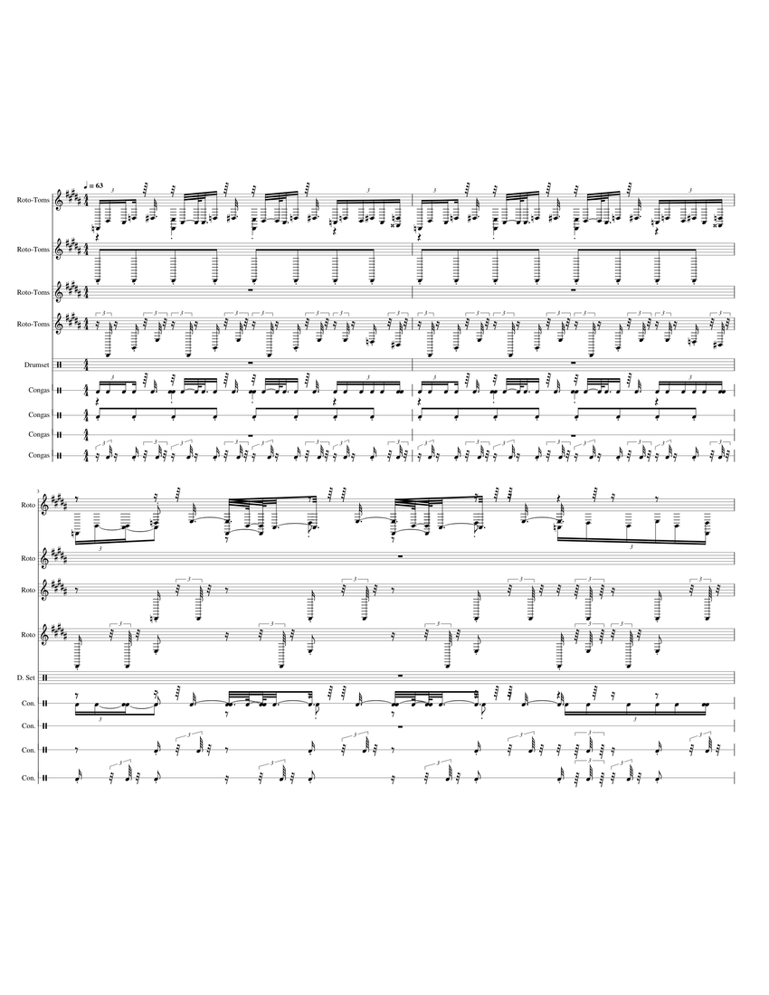 Halo Procussion test Sheet Music for Drum group, Conga, Rototom ...