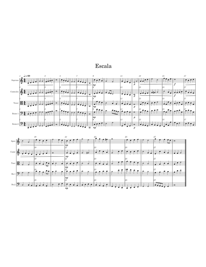 Escala - CCB Sheet music for Violin, Viola, Cello (String Quartet ...