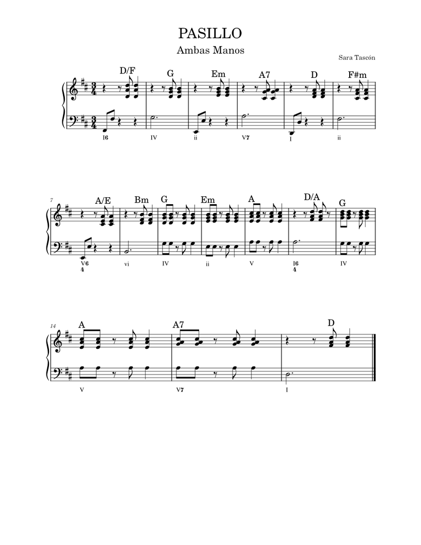 PASILLO Sheet music for Piano (Solo) Easy | Musescore.com