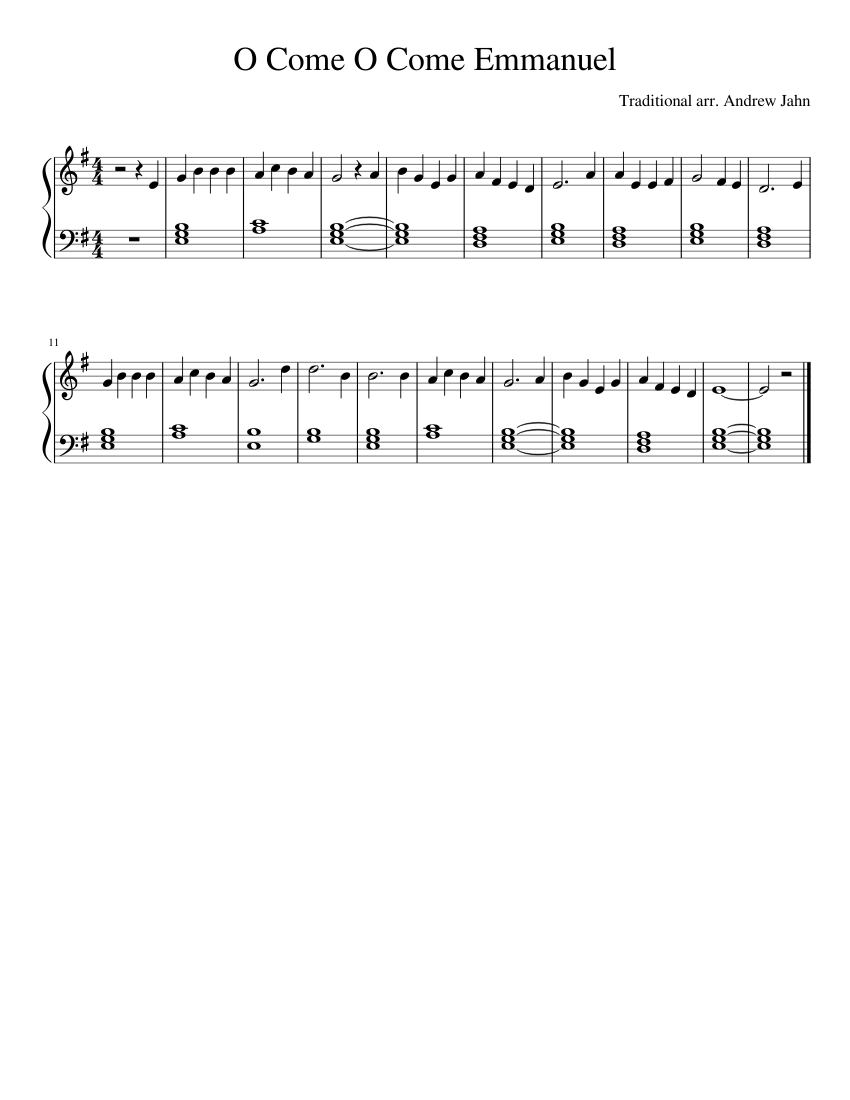 O Come O Come Emmanuel Sheet music for Piano (Solo) Easy | Musescore.com
